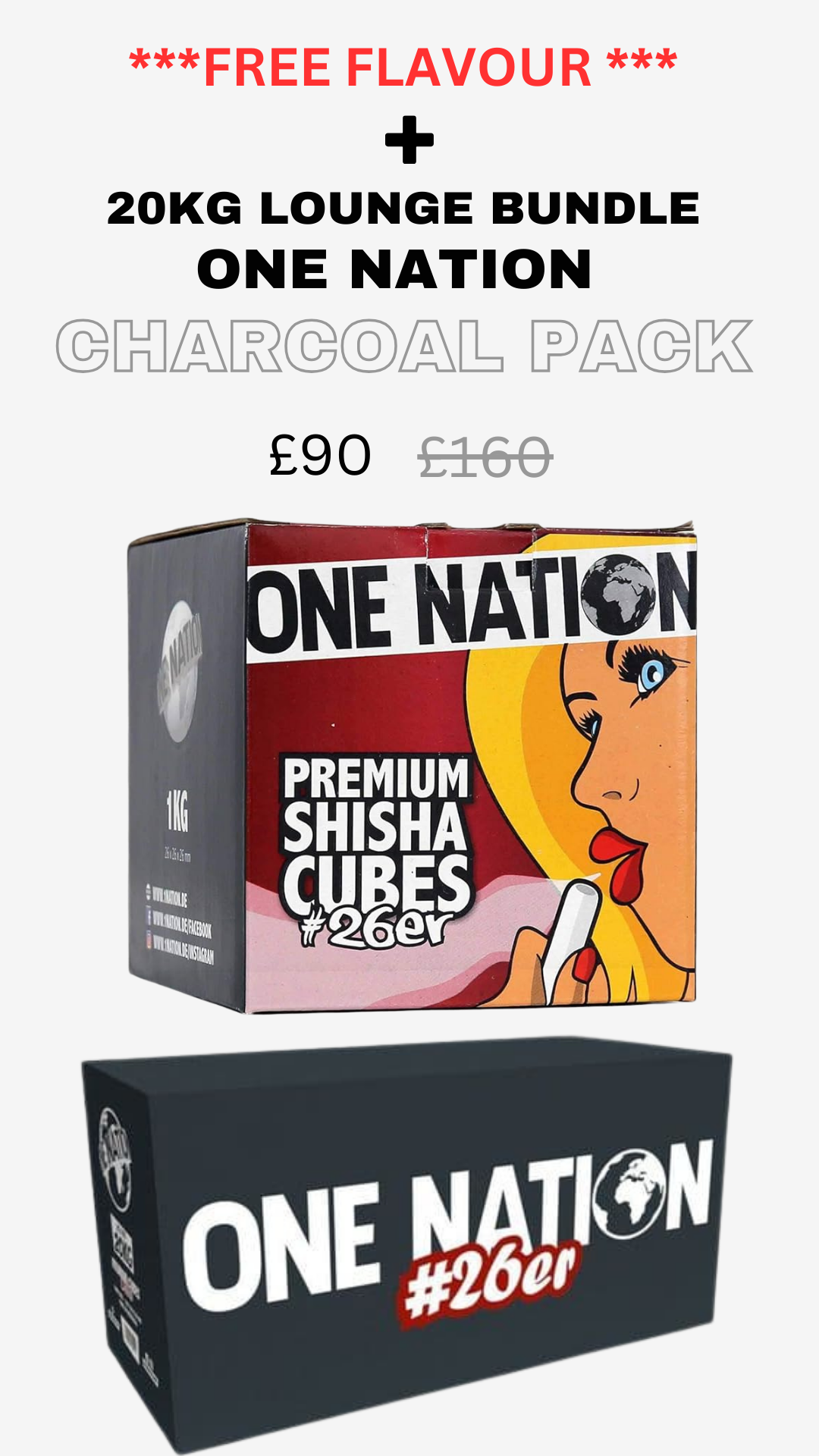 🔥 One Nation 20kg Coconut Charcoal + FREE 50g Shisha Flavour – Limited ...
